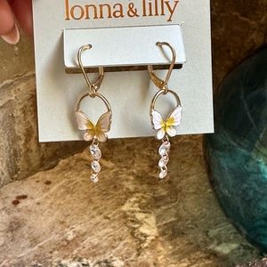lonna & lilly | Jewelry | Lonna Lilly Gold Butterfly Dangle Earrings ...